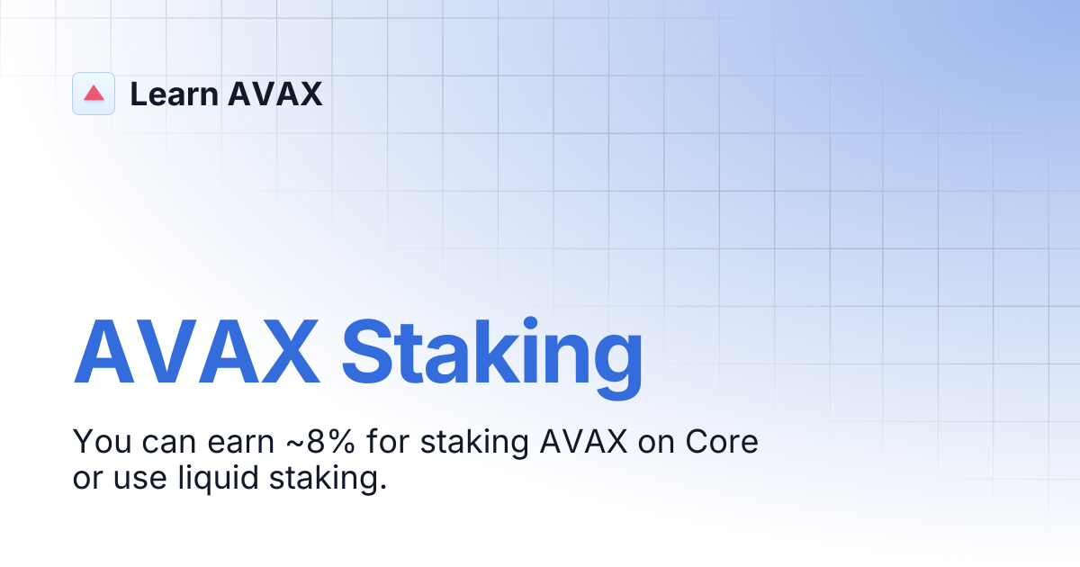 AVAX Staking | Learn AVAX